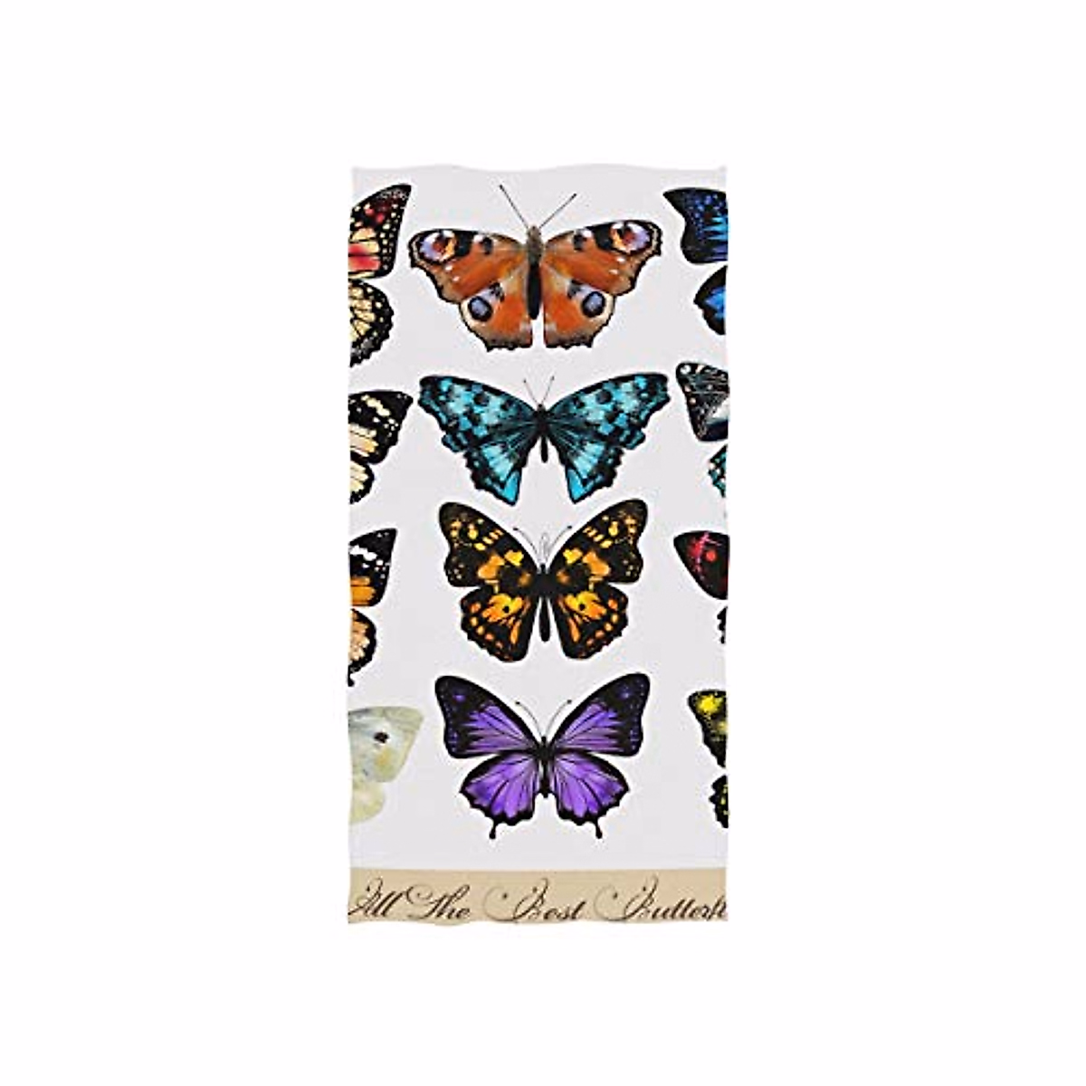 DOMIKING Coloured Butterflies Soft Hand Towels for Bathroom Decorative Guest Towels fingertip Towels for Hotel Spa Gym,16 x 30 inches