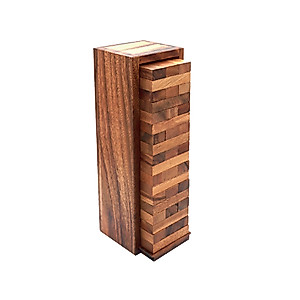 BSIRI Wood Tumbling Tower Game - Ideal for Party Games, Kids Games, Building Games, Camping Games, Outdoor Games for Adults and Family, Classic Stacking Block Games for Challenging Your Skills