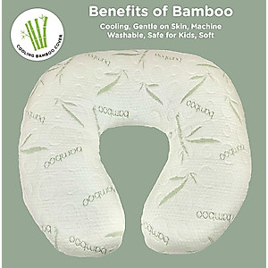 Sacred Thread Nursing Pillow for Breastfeeding - Premium Memory Foam with Removable Rayon Made from Bamboo Cover - Nursing and Posture Support for Mom - Washable Feeding Pillow