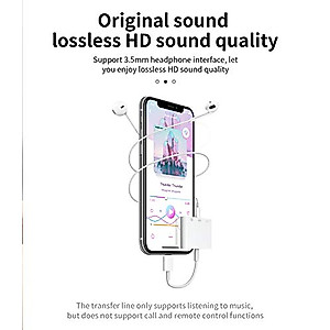Apple Certified for iPhone Headphone Adapter 3.5mm AUX Audio Jack and Charger Extender Dongle Earphone Headset Converter Lightning Male to USB Female OTG Cable Camera Memory Connector Kit Splitter