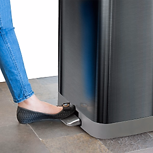 Glad Stainless Steel Step Trash Can with Clorox Odor Protection | Large Metal Kitchen Garbage Bin with Soft Close Lid, Foot Pedal and Waste Bag Roll Holder, 20 Gallon, All Pewter