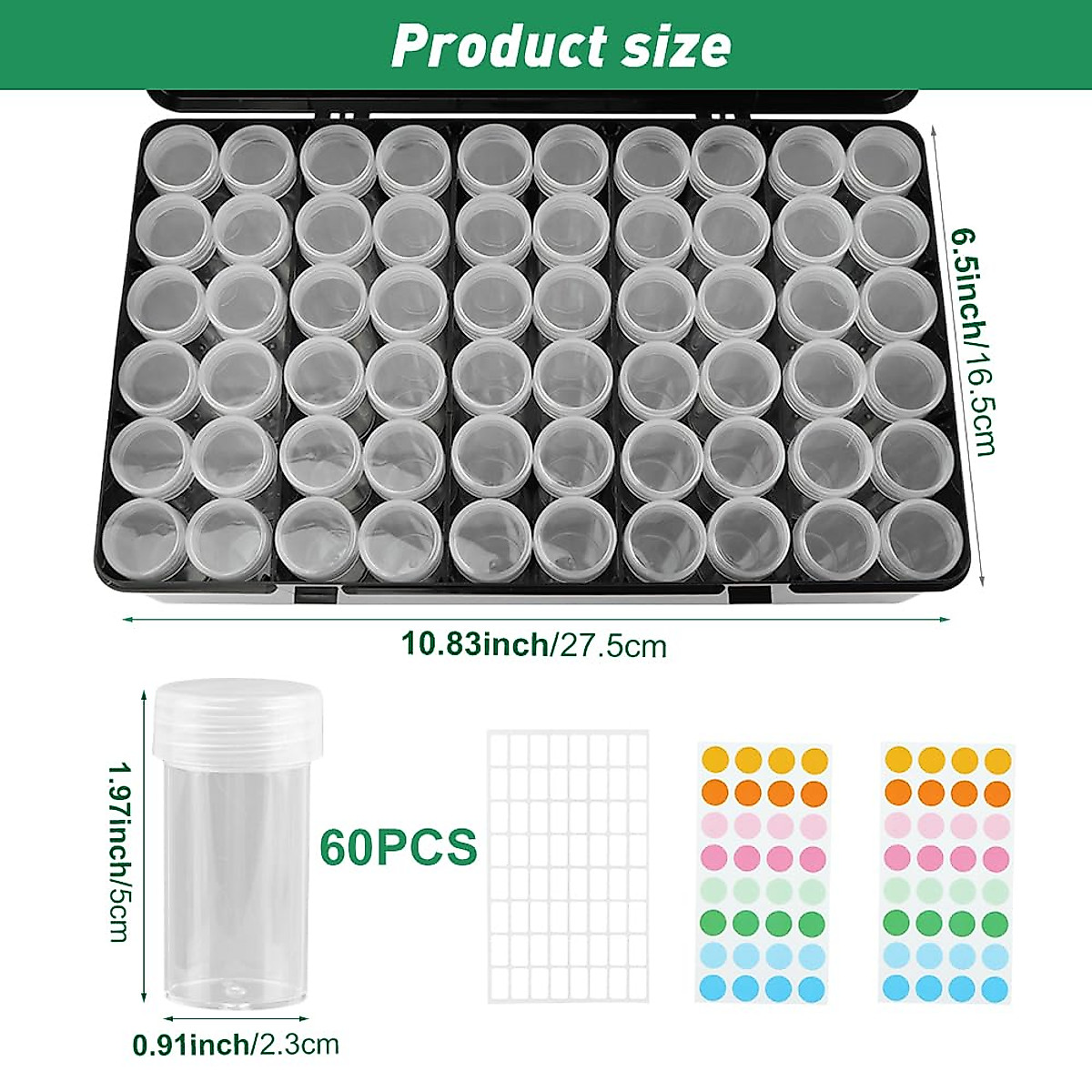 TLPCRKI 60 Slots Seed Storage Box, Opaque Light Proof Seed Organizer Storage Organizer with 3 Sheet Label Stickers, Seed Container for Flower Vegetable Plants Garden