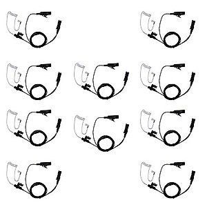 Klykon Covert Acoustic Tube Two Wire Earpiece Headset Mic PTT for Motorola Radio XPR3500 XPR3000 XPR3300 XPR3300e XPR3500e walkie Talkie 10 Pack