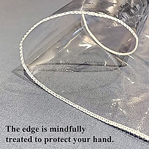 FeelingWarm Clear Table Protector - Oval Clear Vinyl Tablecloth Cover Transparent Plastic Kitchen Waterproof Protector 54 x 72 Inch, Oval