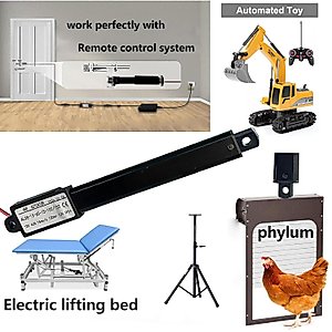 URANT Mini 12V 4"Stroke Electric Linear Actuator, 60N(13.4Lbs),Speed 15mm/s Linear Motion Actuator, Waterproof Linear Actuator with Waterproof Switch and Bracket,for Window Ppener,Robot (100mm)