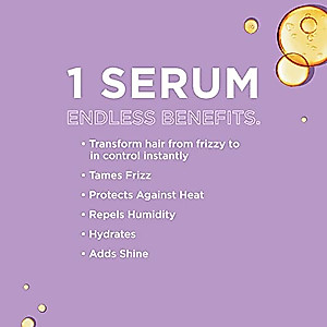 John Frieda Frizz Ease Extra Strength Hair Serum, Instantly Smooths for Healthy, Hydrated, Frizz-Free Hair, for Thick and Coarse Hair, with Argan, Coconut, and Moringa Oil for Heat Protection, 1.69 Oz