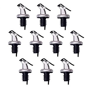 10 Pcs Pour Spouts, TBWHL Olive Oil Vinegar Dispenser Bottle Liquor Wine Pourers Flip Top Stopper Leak-proof with Lid for Kitchen and Bar