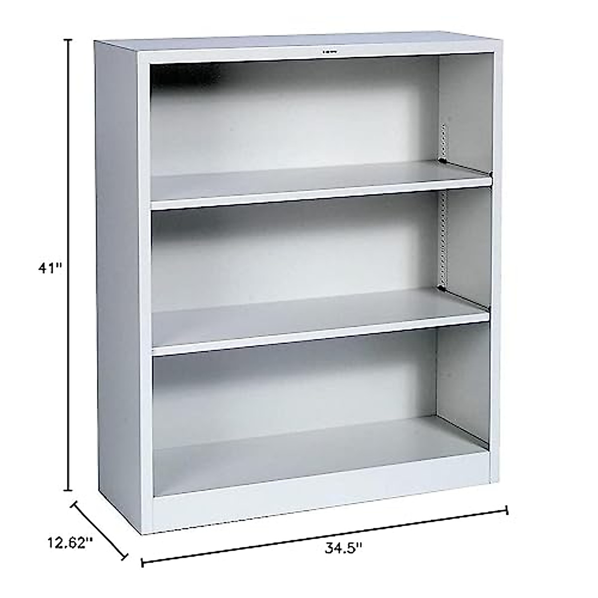 BLOSSOMZ HON S42ABCQ Metal Bookcase, Three-Shelf, 34-1/2w x 12-5/8d x 41h, Light Gray
