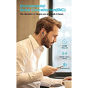 M48-Wireless Bluetooth Headset，Wireless Earbuds，Noise Cancelling Earbud，HD Sound Quality，deep bass，Sports Game headse，IPX6 Waterproof Stereo, Support to Summon The Voice Assistant, Black