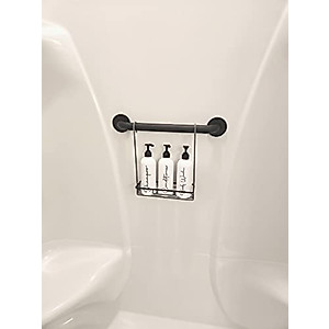 CSI Bathware Large Matte Black Universal Wire Accessory Tray for 1.25" OD Grab Bar