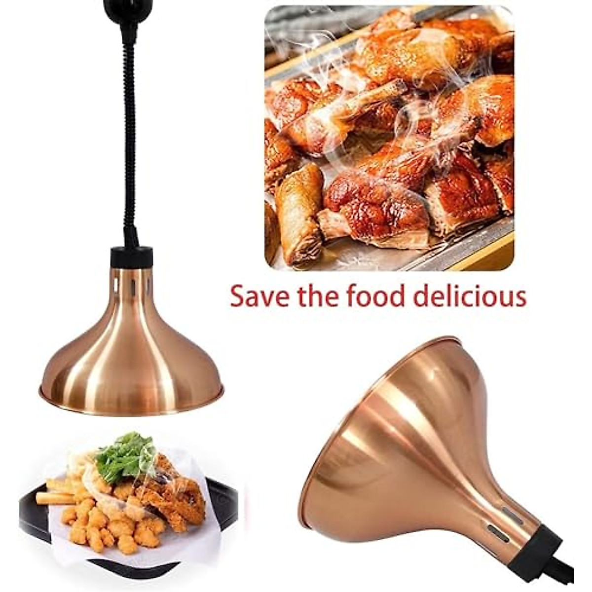 29 Cm Food Heat Lamp Food Warmer Lamp, Hot Food Heating Lamps Buffet Warmer Telescopic Kitchen Light Food Insulation Lamp, Adjustable Length 60-150cm,