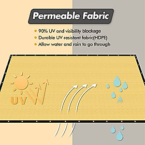 Cisvio 4ft x50ft Privacy Screen Fence Heavy Duty 170 GSM Wind Screen & dustproof Protective Covering Mesh Fencing for with Brass Grommets Outdoor Patio Lawn Garden Balcony Sand