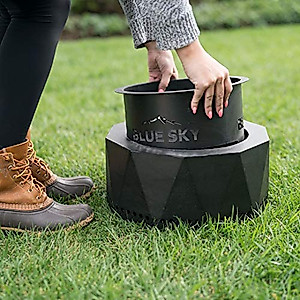 Blue Sky Outdoor Living Ridge Portable Fire Pit, Portable Smokeless Fire Pit with Carrying Bag, Black