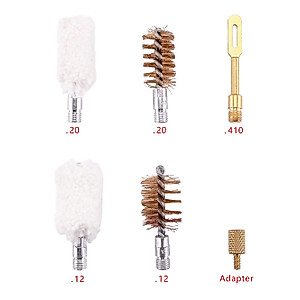Raiseek Shotgun Cleaning Kit for 12 and 20 Gauge Gun Cleaning Kit Bronze Bristles Brush and Cotton Mop