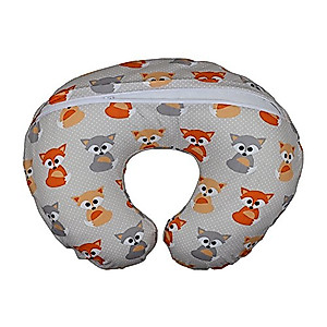 Adorology Nursing Pillow Slipcover, Baby Gray Foxes Design, Maternity Breastfeeding Newborn Infant Feeding Cushion Cover Case, Baby Shower for New Moms