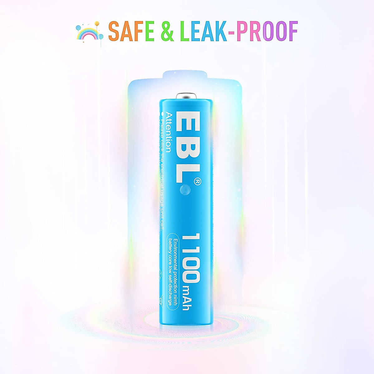 EBL Rechargeable AAA Batteries 10 Pack, 1.2V NiMH Pre-Charged Triple A Battery 1100mAh