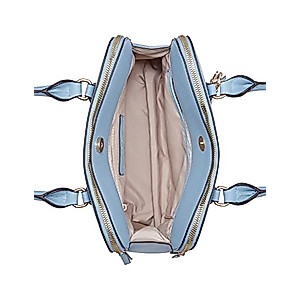 NINE WEST Cyra A List Satchel, Pale Denim