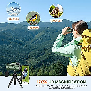 Sedpell 10x50 Monocular Telescope with Smartphone Adapter, Tripod, High Power Monoculars for Adults, HD Monocular Scope for Bird Watching, Hunting, Archery, Hiking, Concert