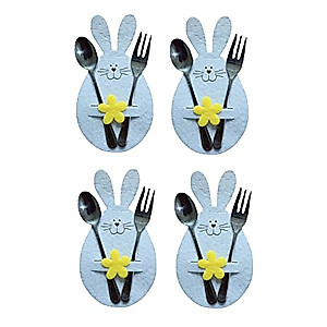 4Pcs Easter Cutlery Bag Set Festive Party Cutlery Decoration Bag Cutlery Decoration PN5