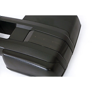 Paragon Telescopic Towing Mirrors 2014-18 Chevy Silverado/GMC Sierra 1500 & 2015-18 Silverado/Sierra 2500/3500 - Powered, Heated, Smoke Turn Signals, LED in Glass - Black Pair Set