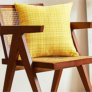 WUWUSU 18x18 Inches Outdoor Pillow Inserts Set of 2, Waterproof Decorative Throw Pillows Insert, Square Pillow Form for Patio, Furniture, Bed, Living Room, Garden YELLOW