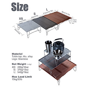 iClimb 1 Anti-Sinking Large Feet Chair and 1 Solo Mini Folding Table Bundle, Ultralight Compact for Single Adult Outdoor Backpacking Hiking Camping Beach Concert