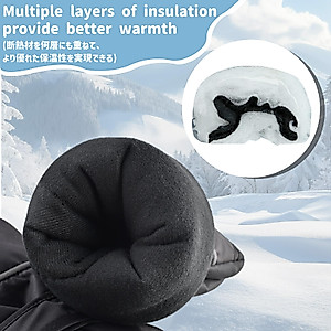 Azarxis Kids Ski Gloves, Winter Waterproof Cold Weather Warm Gloves Thermal Fleece Snow Gloves for Boys & Girls Skiing, Snowboarding (Black, S (Fits 4~6 Years Old))