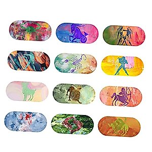 SOLUSTRE Laptops 12pcs Cover Self for Ornament Laptop Camera Pattern Blocker Slide Webcam Twelve Decorative Privacy Web Adhesive Phone Protector Computer Constellations Tablet Laptop Computer