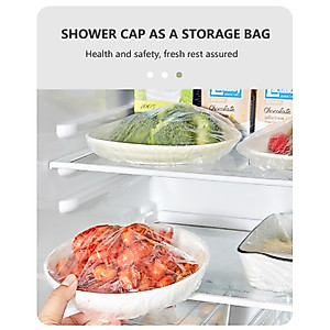 100PS Disposable Shower Caps, Plastic Clear Shower Caps, lengthening and thickening Hair Caps for Hair dyeing assistance, Hotel and Hair Salon, Home Use, Portable Travel (Size 20.5"/52cm）