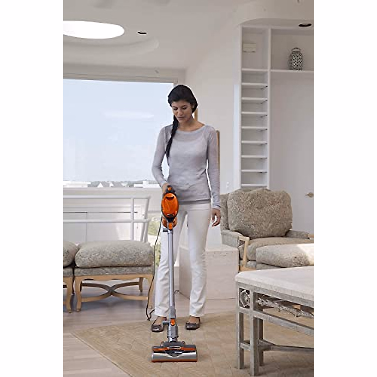 SharkNinja HV301 Rocket Stick Vacuum, Orange and Gray - Renewed, 1 Count (Pack of 1) (Renewed)