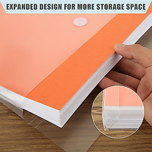 ABuff 30 Pieces 12x12 Inch Scrapbook Paper Storage Organizer with Hook and Loop Closure Plastic Paper Holder Craft Paper Storage for Holding Scrapbook Paper, Vinyl Paper, Photos, Documents, Clear
