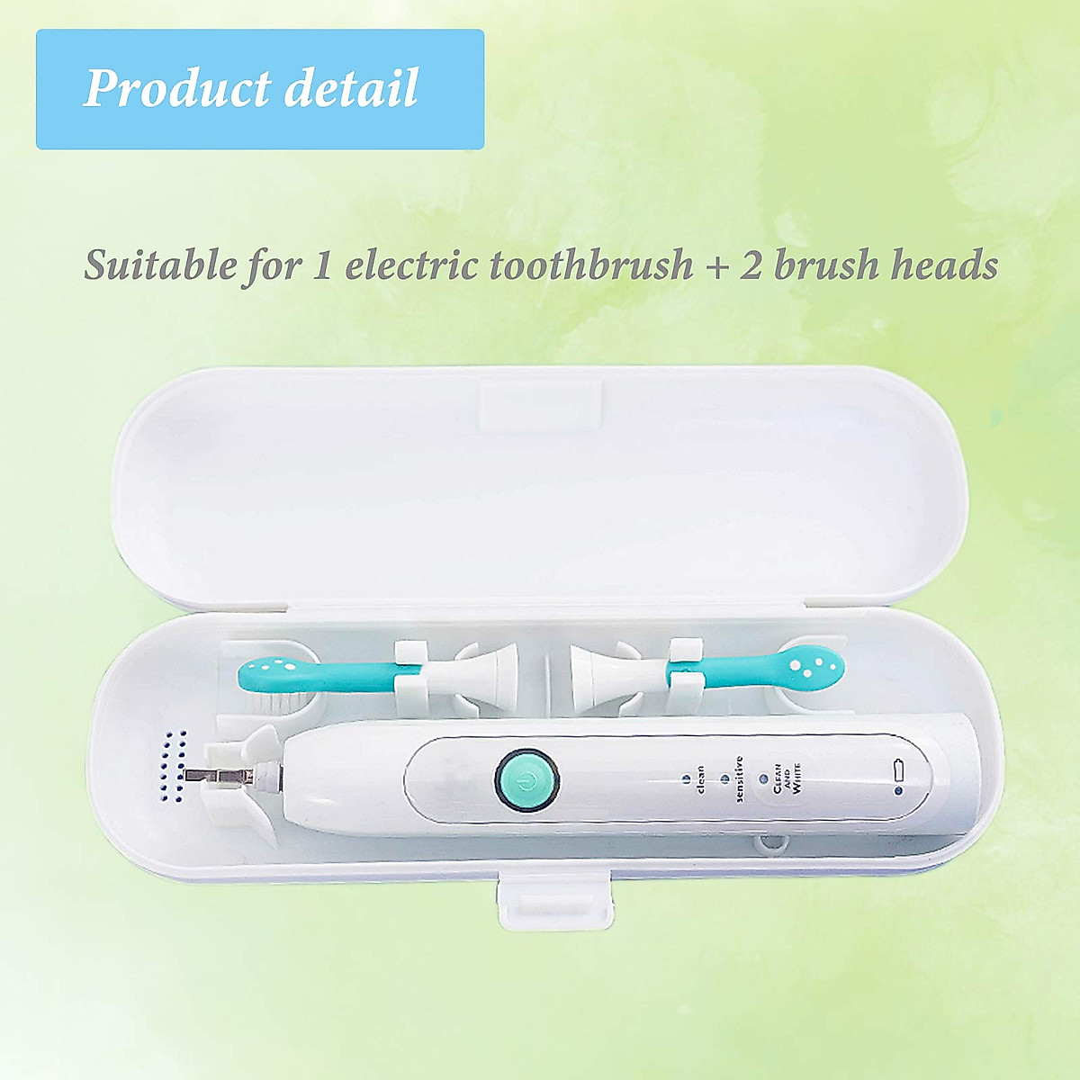 2 Pcs Electric Toothbrush Travel Case, Portable Toothbrush Holder for Oral-B Pro and Other Electric Toothbrush Set by Hovesty (Blue&White)