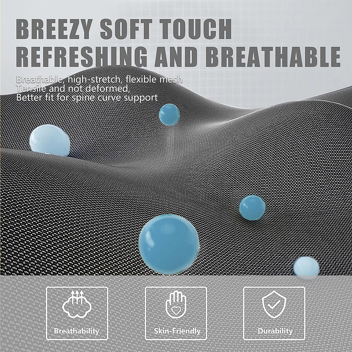 Dowinx Gaming Chair Fabric with Pocket Spring Cushion, Massage Game Chair Cloth with Headrest, Ergonomic Computer Chair with Footrest 290LBS, Blue and Grey