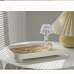 GEEKLLS Breakfast Tray Wooden Serving Tray Tea Cup Saucer Trays Fruit Plate Storage Pallet Plate Decoration Food Rectangular Plate