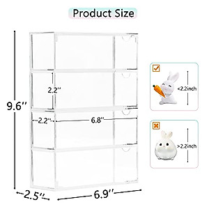 JOYMOMO Acrylic Display Case 4 Layer Mini Action Storage Box Cabinet Organizer for Mini Toys