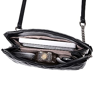 DAVIDJONES Faux Leather Hobo Purse and Wallet set for women Quilted Top Zip Crossbody Bag