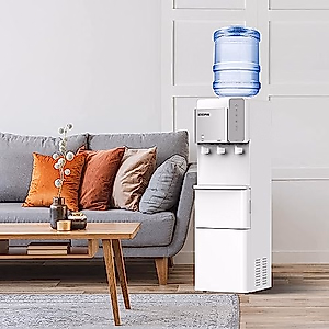 SOOPYK Hot and Cold Water Dispenser with Ice Maker for 5 Gallon Bottle Water Cooler Dispenser Built-in Ice Maker 27 lbs in 24 hrs with Child Safety Lock