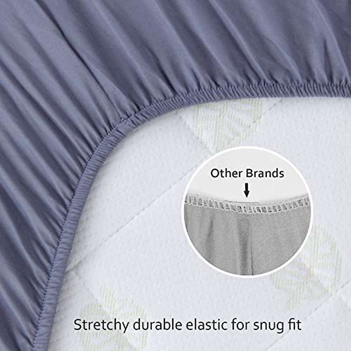 Biloban Crib Sheets for Boys 2 Pack, Fitted Crib Sheet for Standard Crib Mattress, Cozy Toddler Sheets for Boys,Machine Washable, Microfiber,Grey & Navy