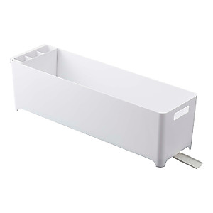 YAMAZAKI home 4314 Slim Dish Drainer Basket-Modern Kitchen Strainer Rack, One Size, White