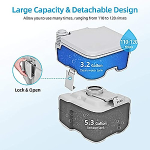YITAHOME Portable Camping Toilet and Sink, 5.3 Gallon Flush Porta Potty, 30 L Hand Washing Station, for Outdoor, RV, Boat, Camper, Travel