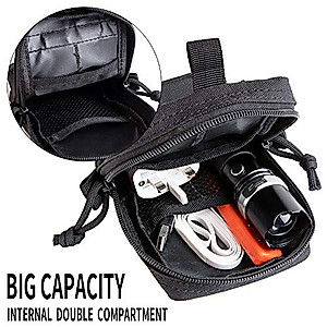 IronSeals Multi-Purpose Tactical Molle Pouch Waist Bag for Mobile Phone Belt Pouch Holster Cover Case for iPhone 14 Pro Max/13 Pro Max/12/11 Pro Max/XS Max, Size L