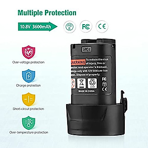 Powerextra 2 Pack 10.8v 3600mAh Li-ion Replacement Battery Compatible with Makita BL1013 Makita BL1014 Battery 194550-6 194551-4 195332-9