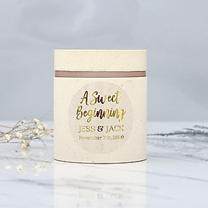 Sweet Beginning Gold Sticker, Candy Favor Label, Gold Foil Wedding Sticker, Clear, Personalized Favor Sticker, Honey Favor Label, Rose Gold, Silver, Honey Favor