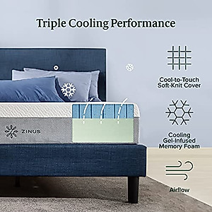 ZINUS 8 Inch Ultra Cooling Gel Memory Foam Mattress / Cool-to-Touch Soft Knit Cover / Pressure Relieving / CertiPUR-US Certified / Bed-in-a-Box / All-New / Made in USA, Full