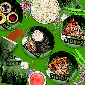 Zombie Birthday Party Supplies Set Plates Napkins Cups Tableware Kit for 16