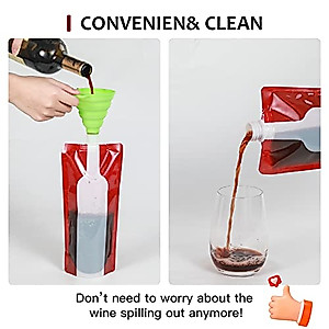 Foldable Wine Bag,Portable Wine Bottle Bag Flask, 12 Pack Collapsible Liquid Leak Proof Flask Holder,Reusable Wine pouch for Gift Travel Camping BBQ Party Beach Hiking Home Kitchen(750ml)