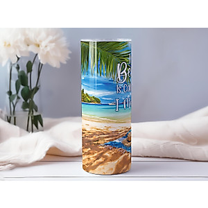 Casitika Beach Tumbler For Summer Trip. 20 Oz Beach Gifts For Women. Ocean Themed Favors. The Beach Is Calling And I Must Go.