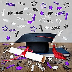 Graduation Confetti 2023 - Pack of 1000 | Grad Confetti 2023 Silver Graduation Decorations 2023 | Graduation Centerpieces for Tables 2023 | Purple Graduation Party Decorations 2023 Confetti Graduation