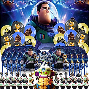 Buzz Year Buzz Lightyear Party Supplies Plates Party Favors Decorations Backdrop Banner Birthday Cake Topper Decor