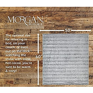 Morgan Home Velvet Plush/Faux Fur Reverse to Sherpa Throw - 50 by 60 inch Lightweight Throw for Bed and Couch (Grey Faux Fur, 50 x 60)